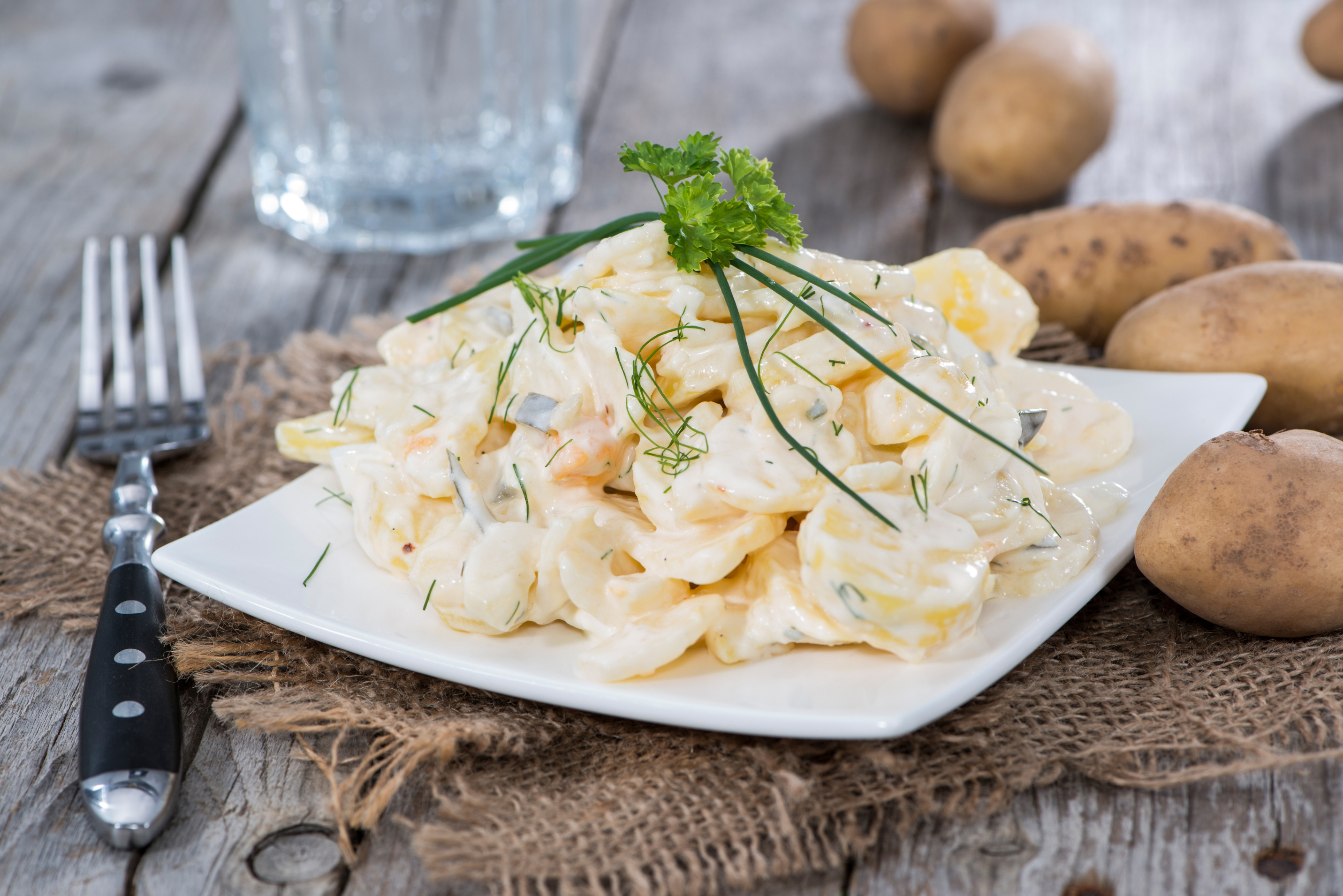 Fabelhafte Kartoffelsalat Mit Mayonnaise Und Joghurt Fotos