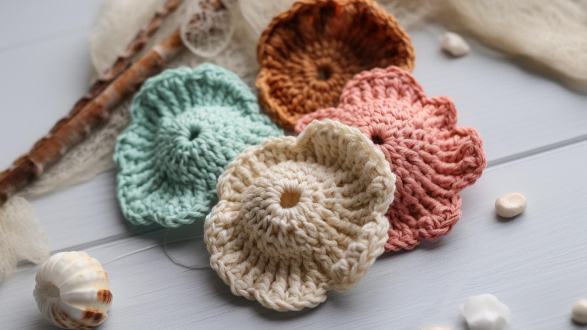 Muschel selber häkeln: Anleitung für DIY-Dekoration
