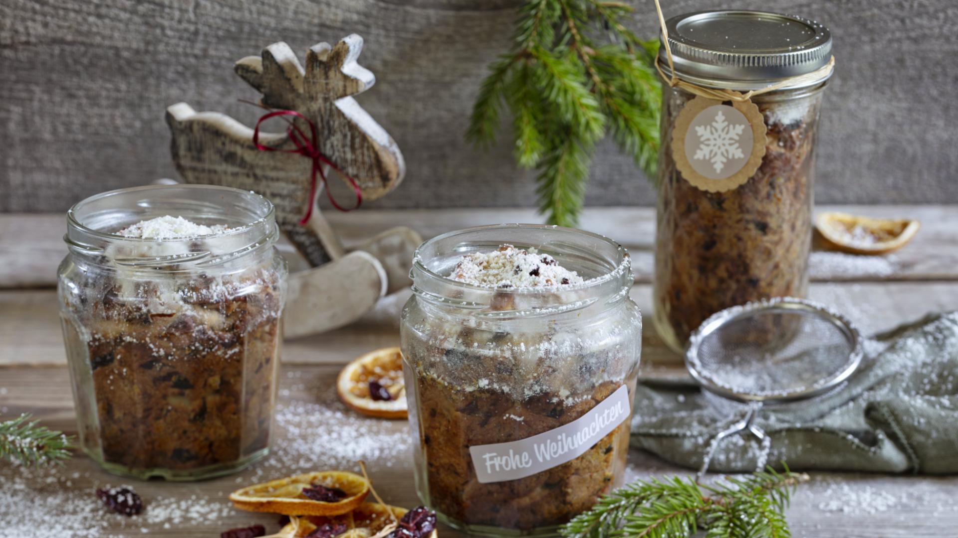 Dessert an Weihnachten: Rezept für Mini-Stollen im Glas