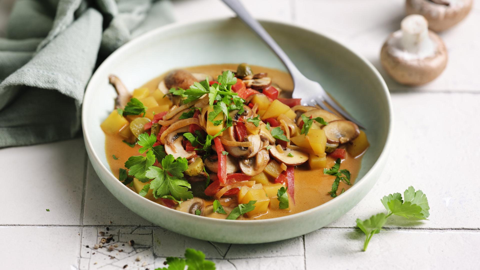 Pilzragout mit Paprika